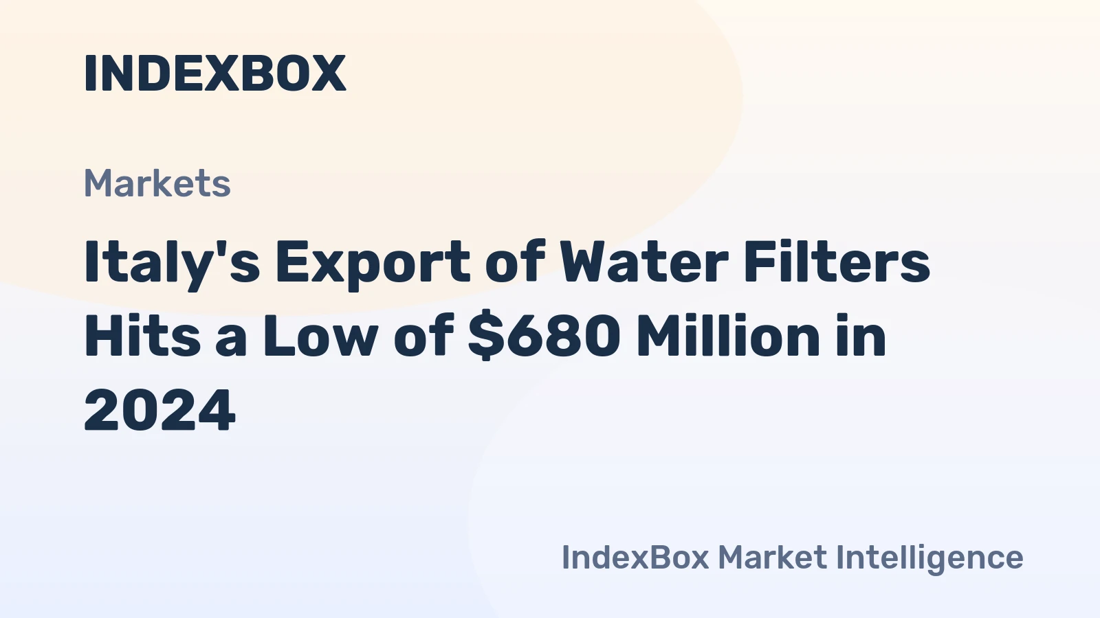Italy's Export of Water Filters Hits a Low of $680 Million in 2024