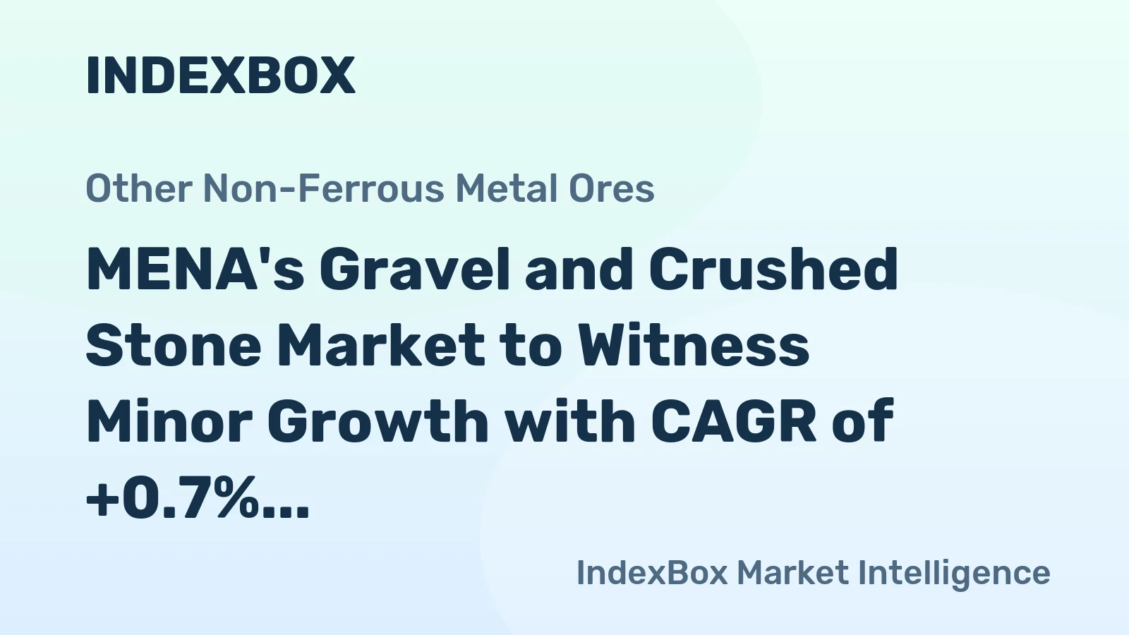 MENA's Gravel and Crushed Stone Market to Witness Minor Growth with CAGR of +0.7% from 2024-2035