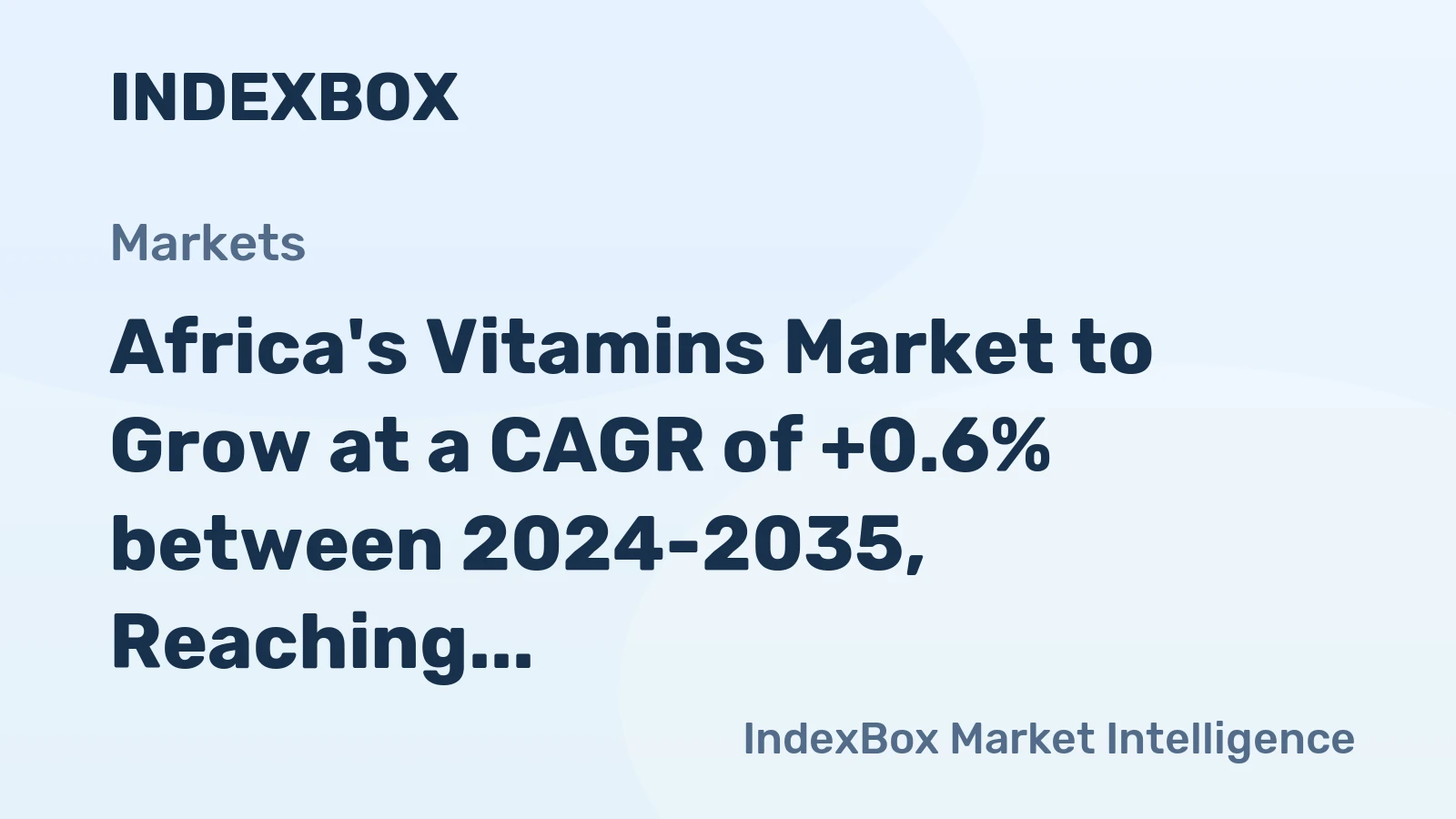 Africa's Vitamins Market to Grow at a CAGR of +0.6% between 2024-2035, Reaching 73K Tons