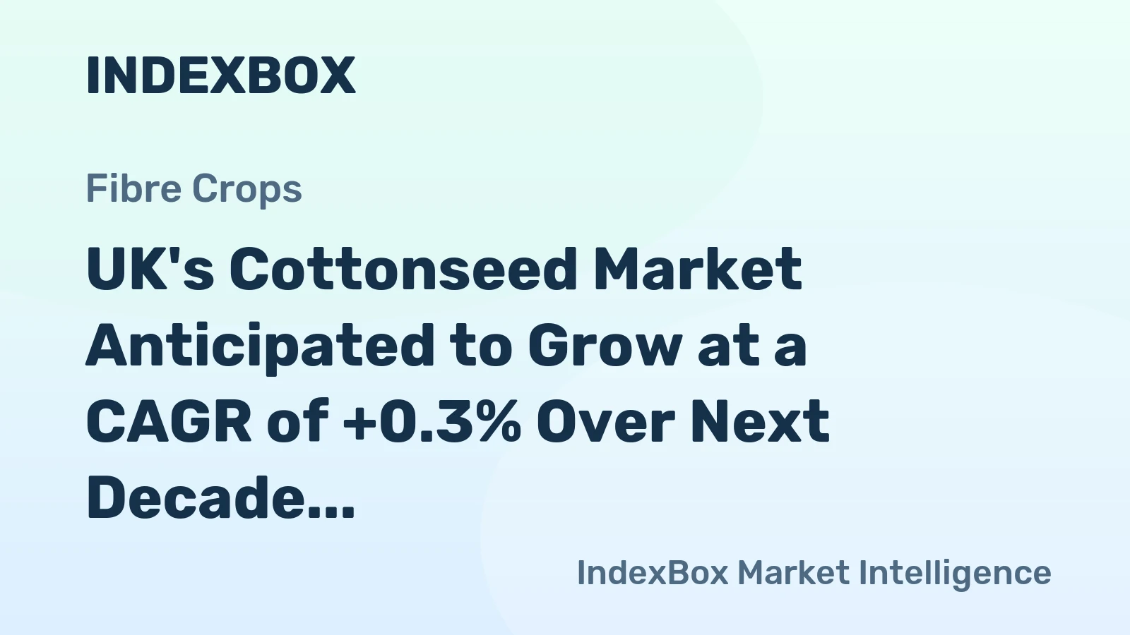 UK's Cottonseed Market Anticipated to Grow at a CAGR of +0.3% Over Next Decade