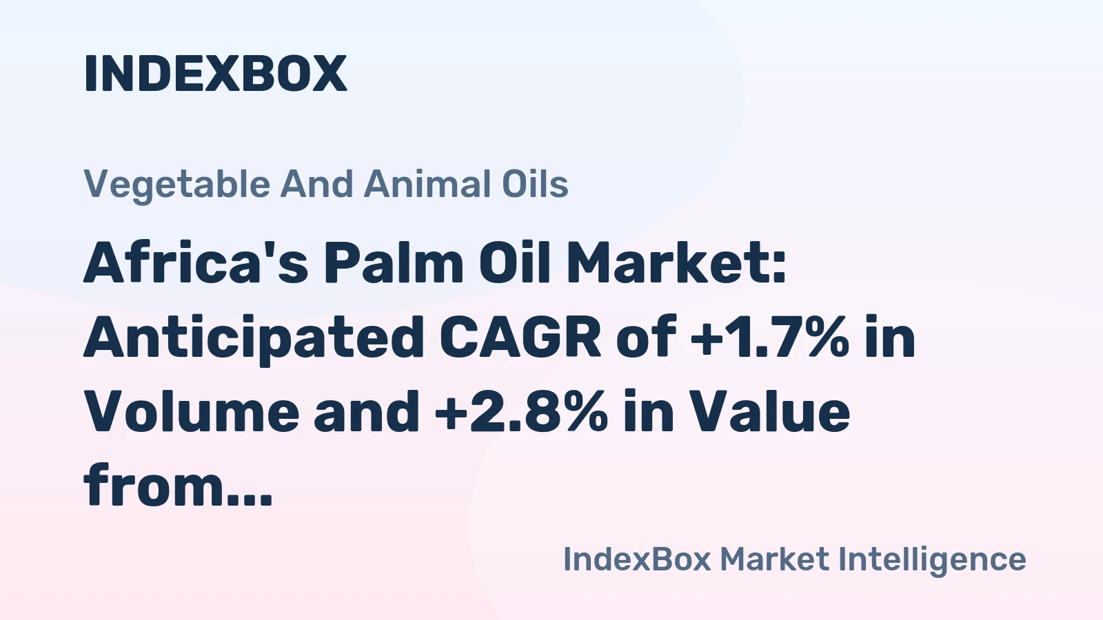 Africa's Palm Oil Market: Anticipated CAGR of +1.7% in Volume and +2.8% in Value from 2024 to 2035