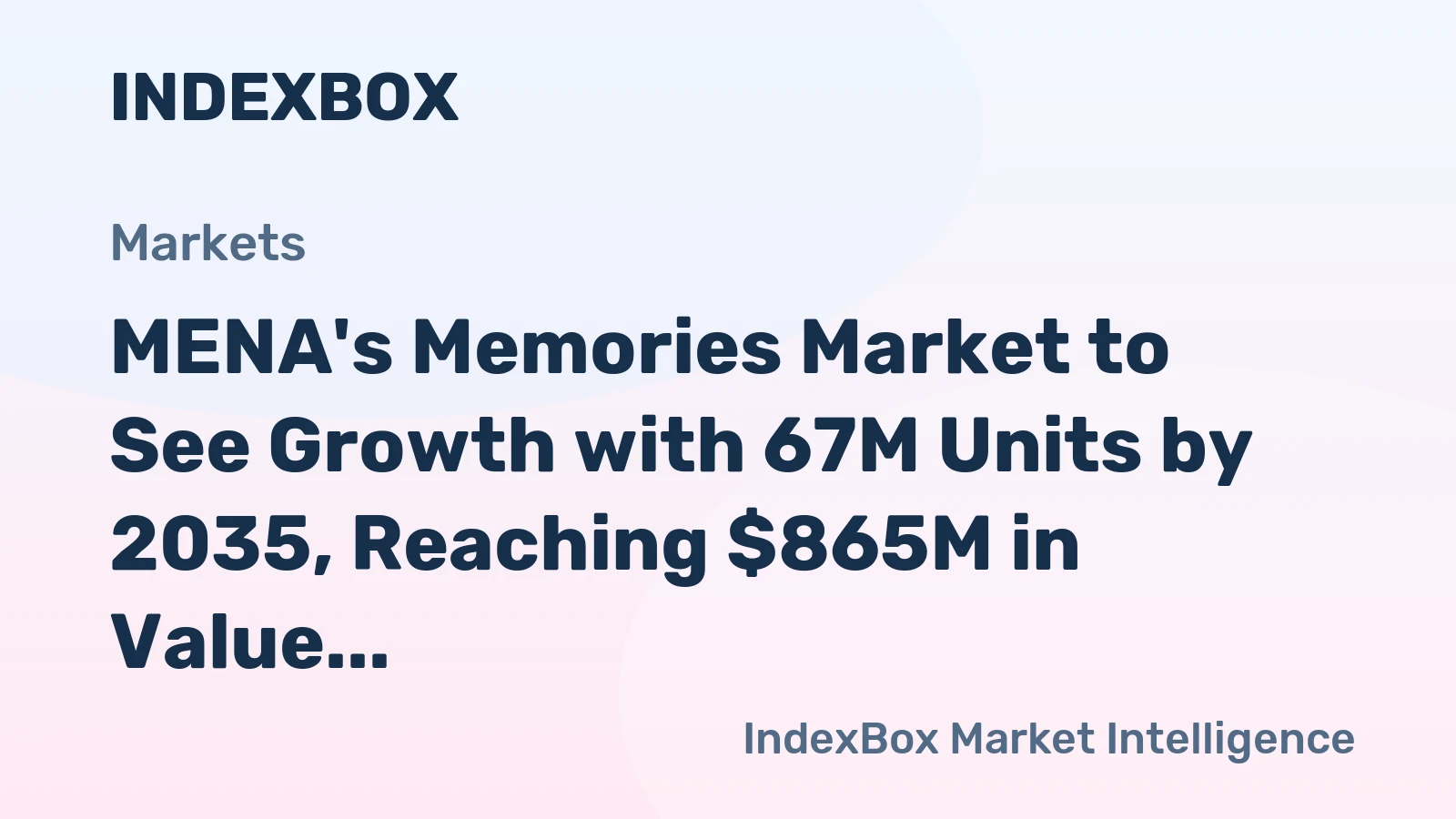 MENA's Memories Market to See Growth with 67M Units by 2035, Reaching $865M in Value