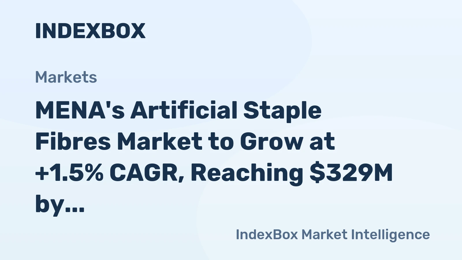 MENA's Artificial Staple Fibres Market to Grow at +1.5% CAGR, Reaching $329M by 2035