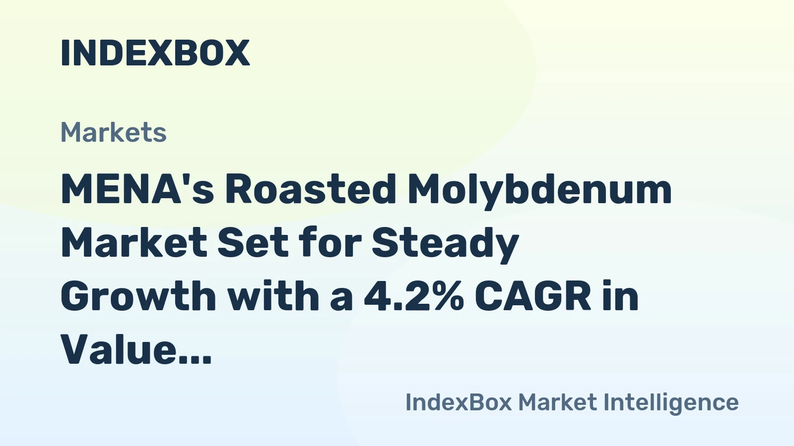MENA's Roasted Molybdenum Market Set for Steady Growth with a 4.2% CAGR in Value