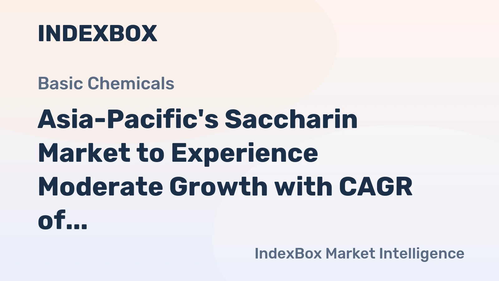 Asia-Pacific's Saccharin Market to Experience Moderate Growth with CAGR of +1.9% over the Next Decade