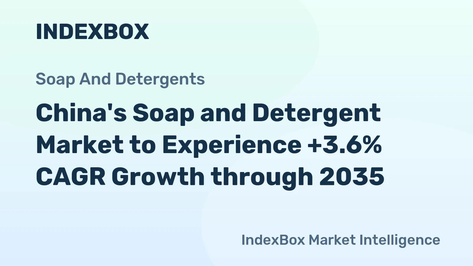 China's Soap and Detergent Market to Experience +3.6% CAGR Growth through 2035