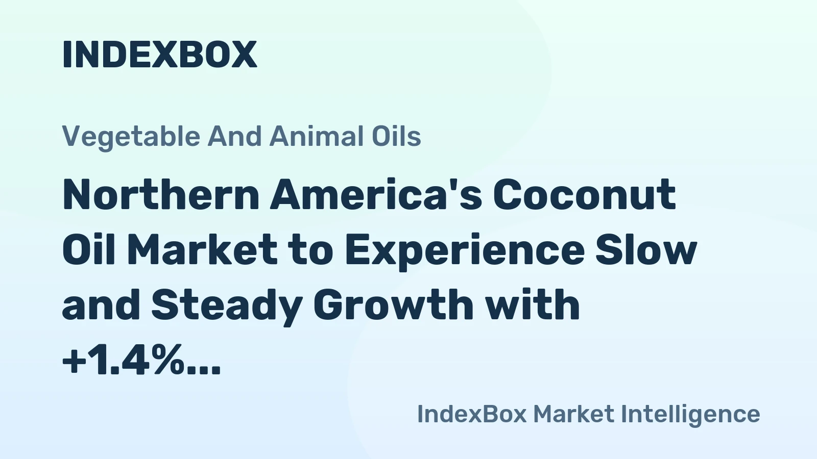 Northern America's Coconut Oil Market to Experience Slow and Steady Growth with +1.4% CAGR