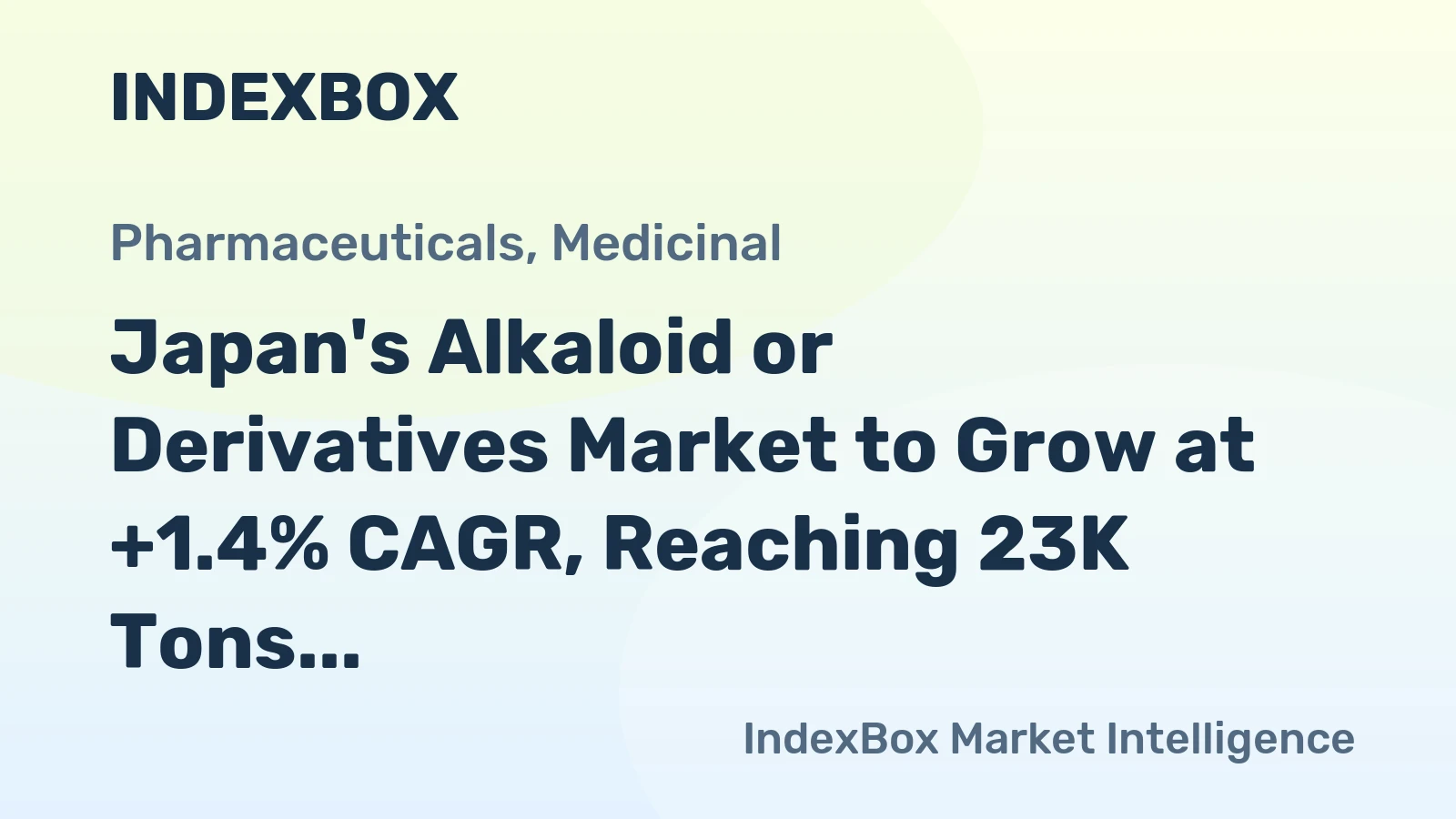 Japan's Alkaloid or Derivatives Market to Grow at +1.4% CAGR, Reaching 23K Tons by 2035, Valued at $2.6B