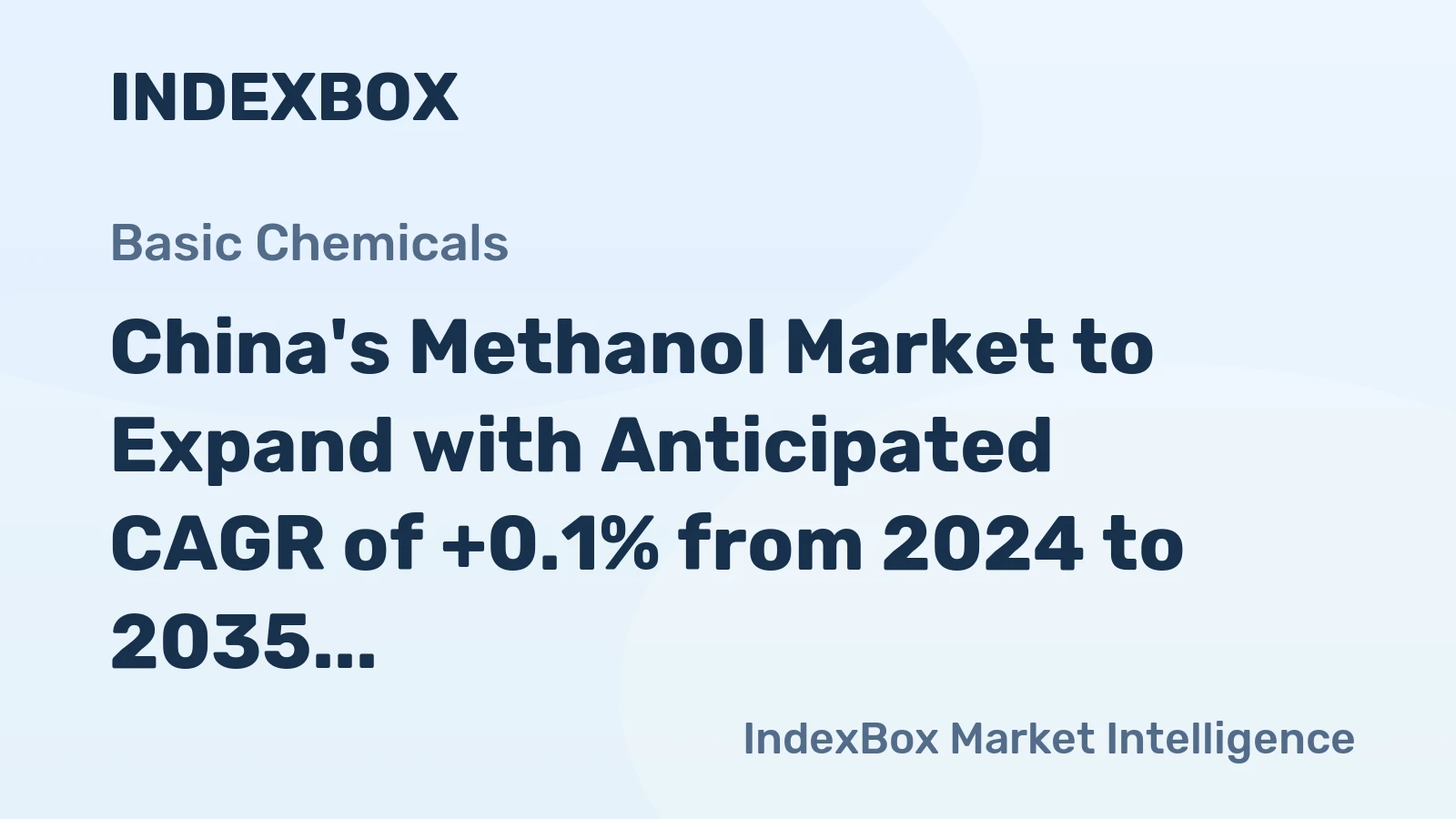 China's Methanol Market to Expand with Anticipated CAGR of +0.1% from 2024 to 2035