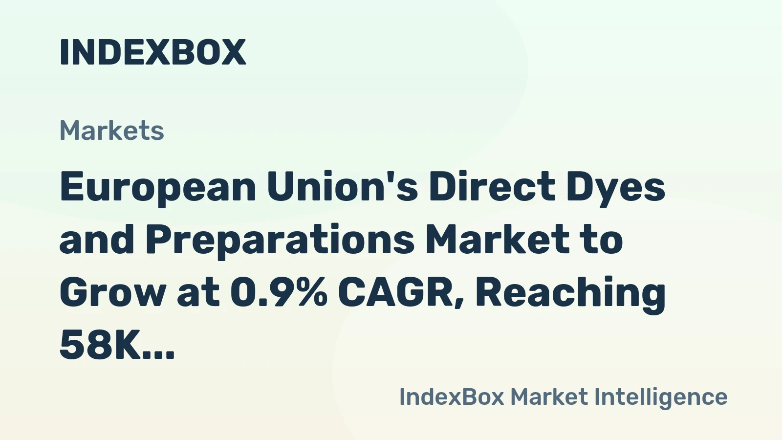 European Union's Direct Dyes and Preparations Market to Grow at 0.9% CAGR, Reaching 58K Tons by 2035