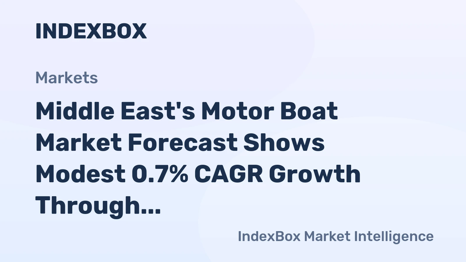 Middle East's Motor Boat Market Forecast Shows Modest 0.7% CAGR Growth Through 2035