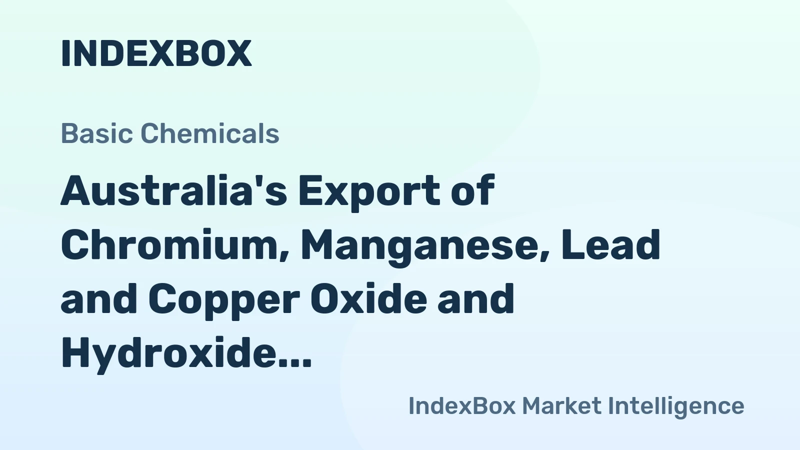 Australia's Export of Chromium, Manganese, Lead and Copper Oxide and Hydroxide Falls to $50M in 2023