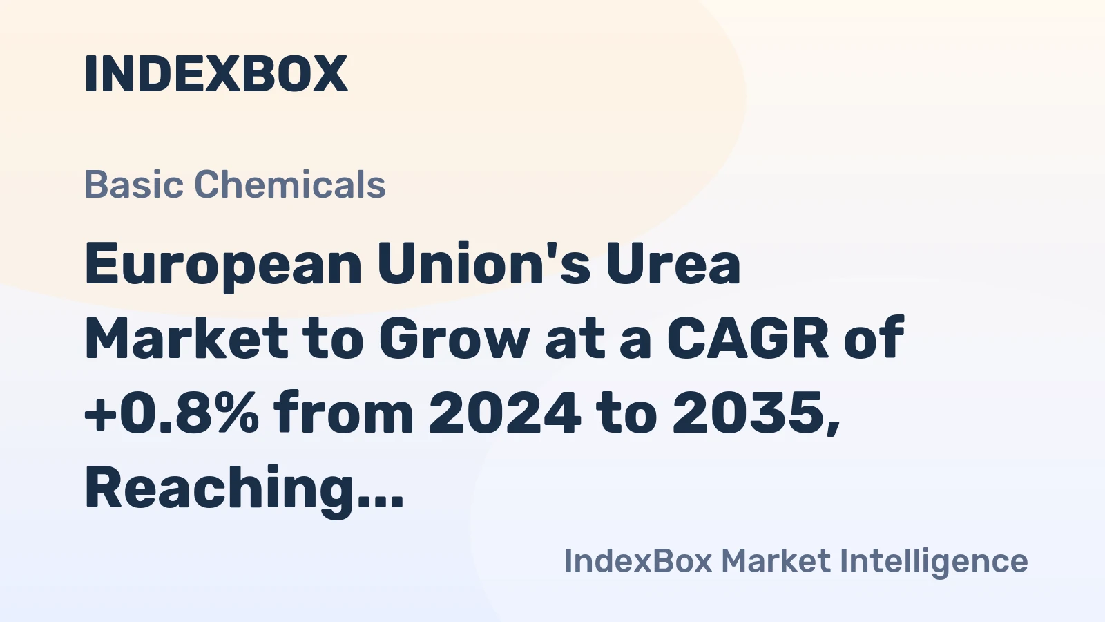 European Union's Urea Market to Grow at a CAGR of +0.8% from 2024 to 2035, Reaching 9.4M Tons