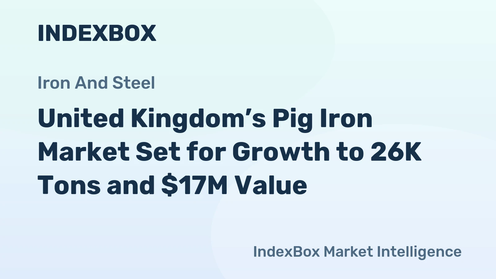 United Kingdom’s Pig Iron Market Set for Growth to 26K Tons and $17M Value