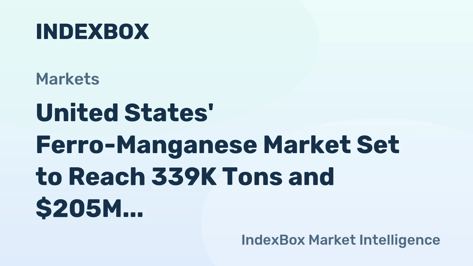 United States' Ferro-Manganese Market Set to Reach 339K Tons and $205M by 2035