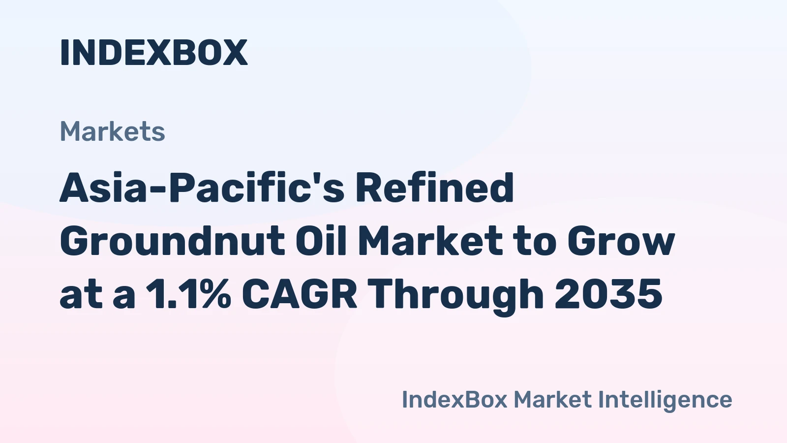 Asia-Pacific's Refined Groundnut Oil Market to Grow at a 1.1% CAGR Through 2035