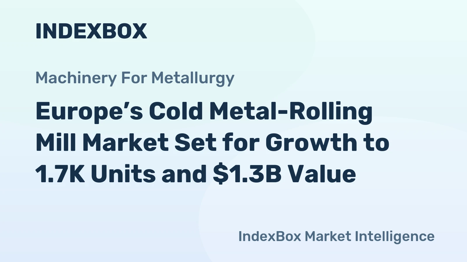 Europe’s Cold Metal-Rolling Mill Market Set for Growth to 1.7K Units and $1.3B Value