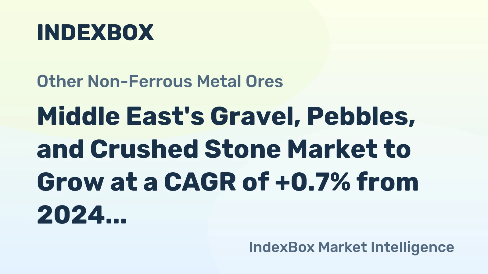 Middle East's Gravel, Pebbles, and Crushed Stone Market to Grow at a CAGR of +0.7% from 2024 to 2035, Reaching 808M Tons