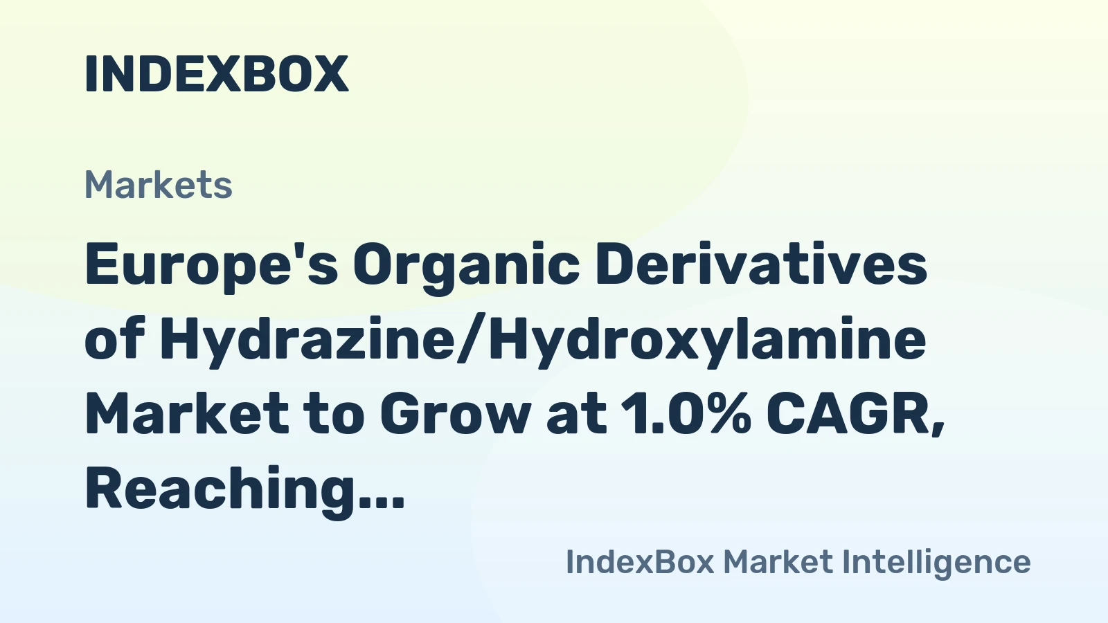 Europe's Organic Derivatives of Hydrazine/Hydroxylamine Market to Grow at 1.0% CAGR, Reaching 43K Tons by 2035