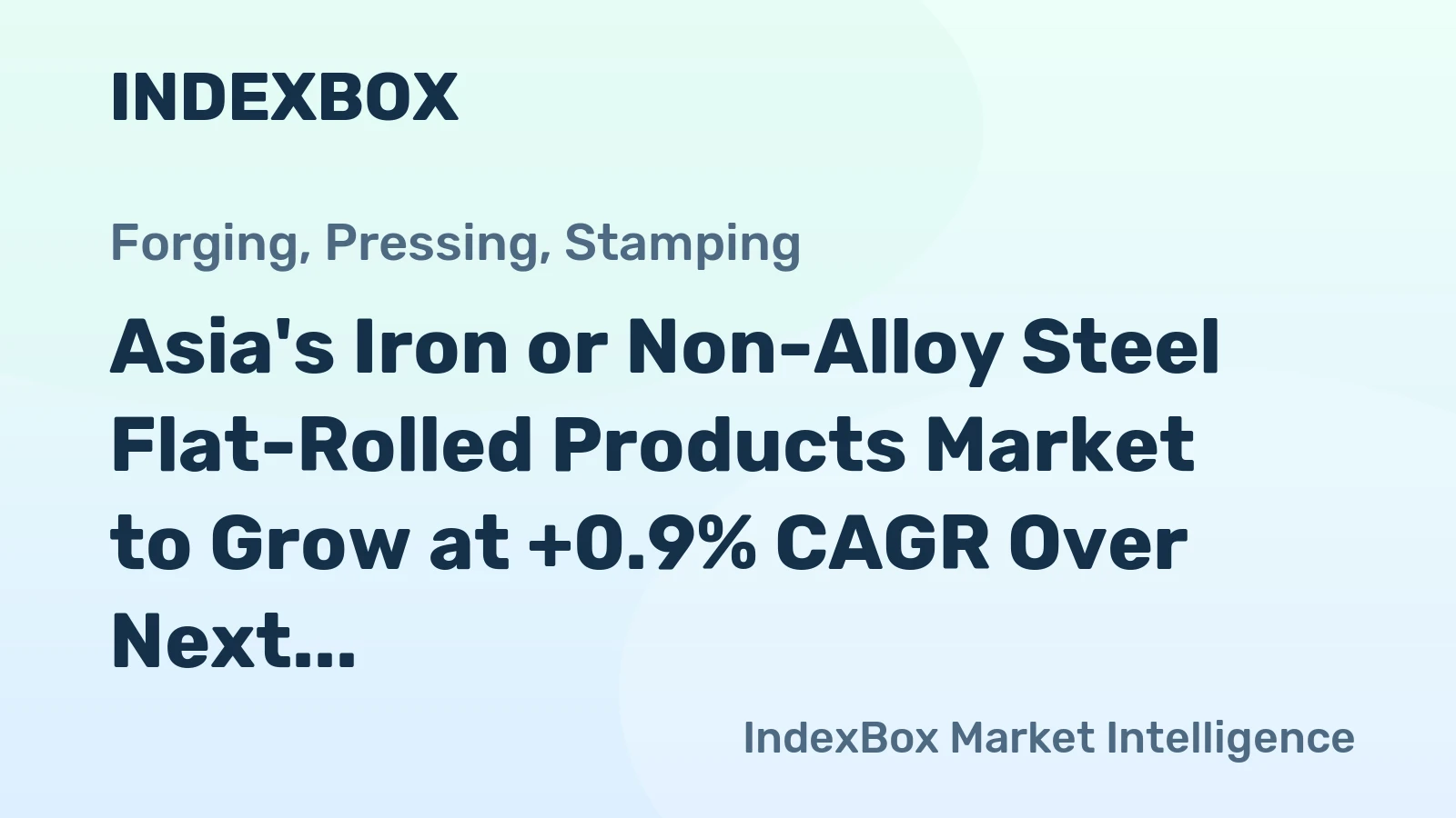 Asia's Iron or Non-Alloy Steel Flat-Rolled Products Market to Grow at +0.9% CAGR Over Next Decade