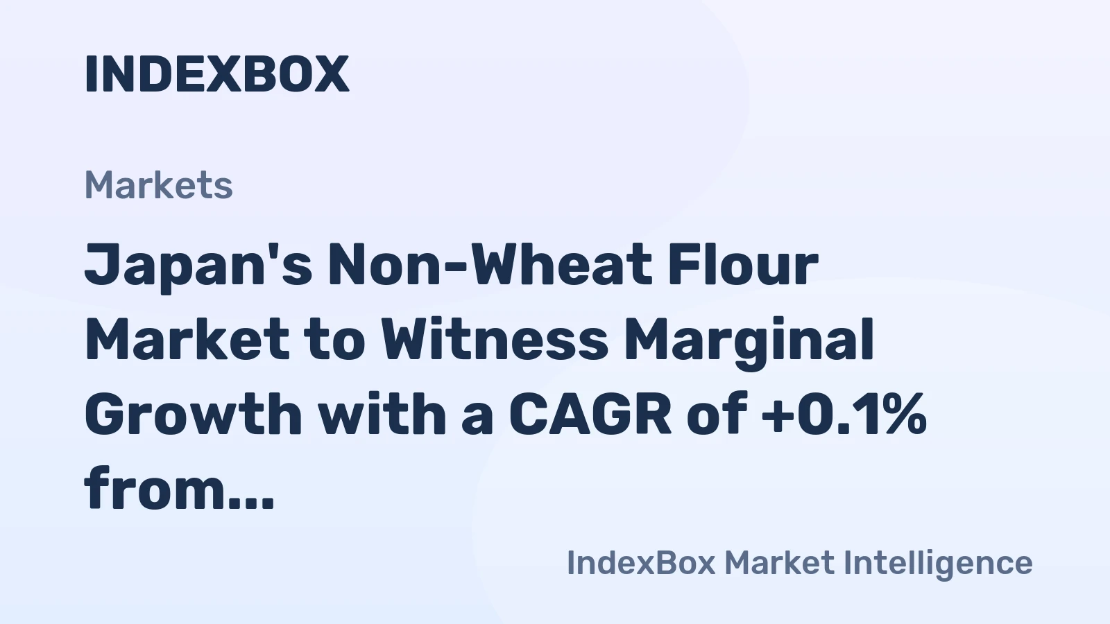 Japan's Non-Wheat Flour Market to Witness Marginal Growth with a CAGR of +0.1% from 2024 to 2035