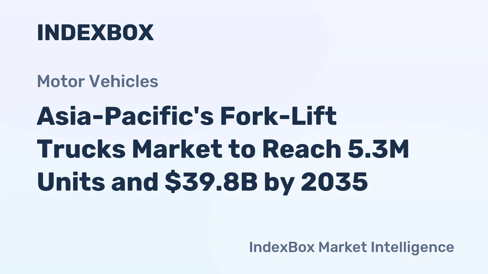 Asia-Pacific's Fork-Lift Trucks Market to Reach 5.3M Units and $39.8B by 2035