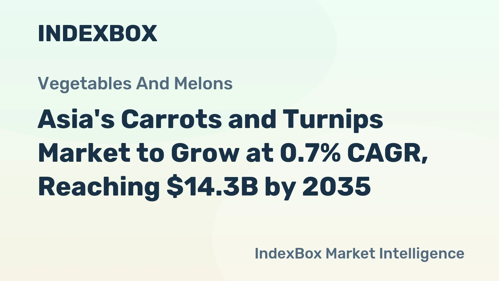 Asia's Carrots and Turnips Market to Grow at 0.7% CAGR, Reaching $14.3B by 2035