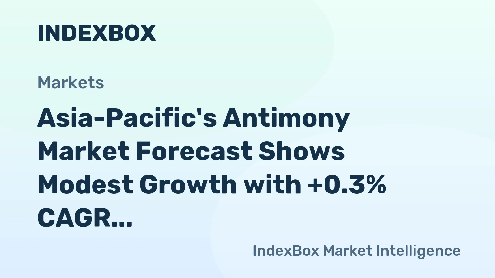 Asia-Pacific's Antimony Market Forecast Shows Modest Growth with +0.3% CAGR