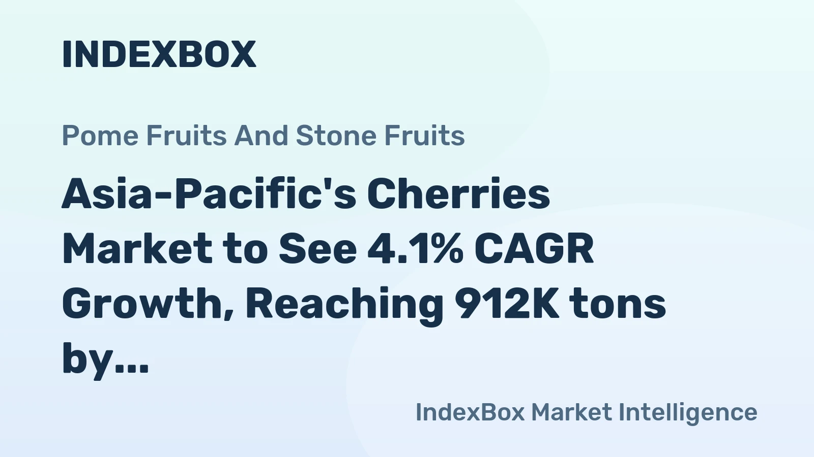 Asia-Pacific's Cherries Market to See 4.1% CAGR Growth, Reaching 912K tons by 2035