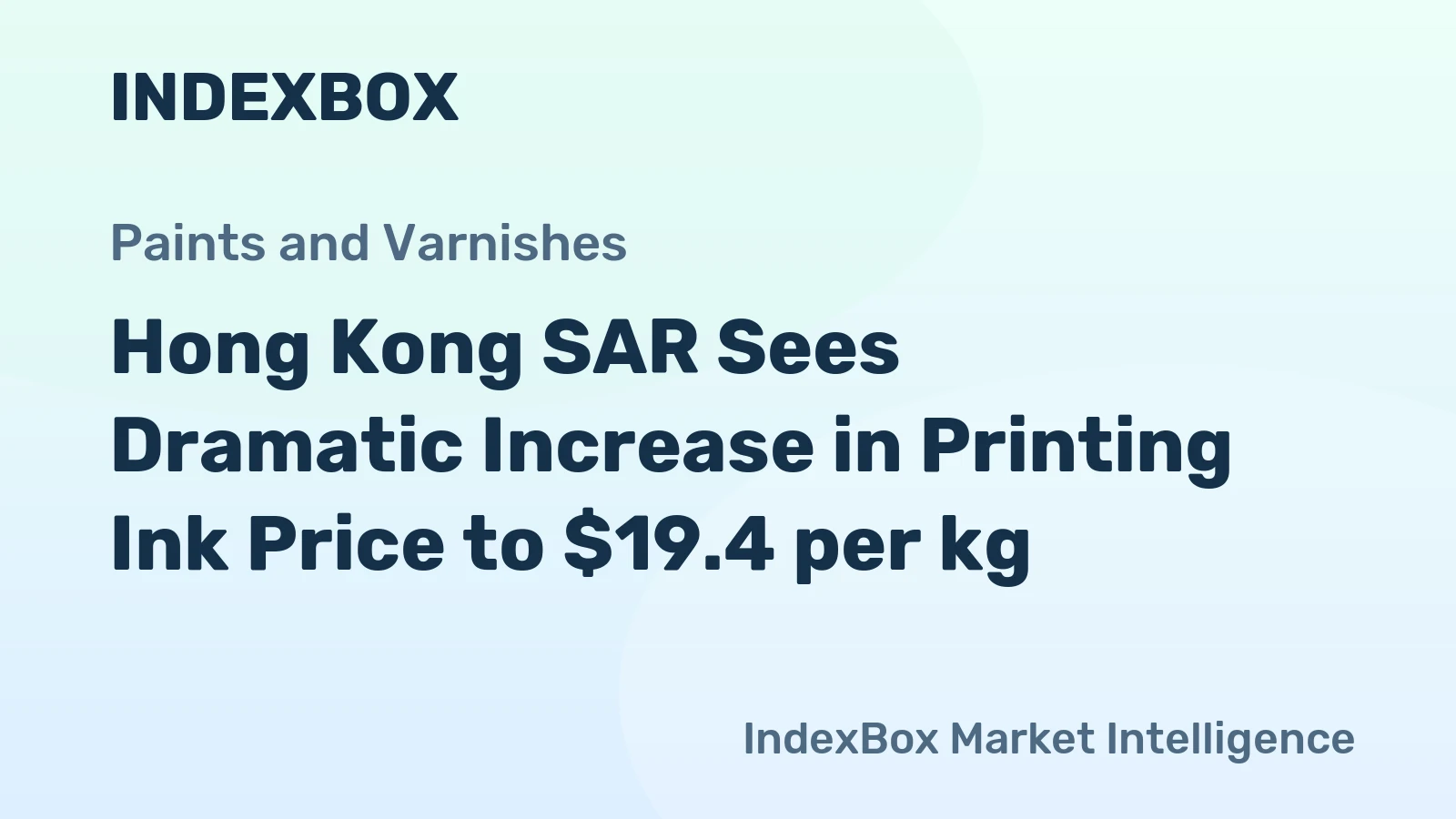 Hong Kong SAR Sees Dramatic Increase in Printing Ink Price to $19.4 per kg