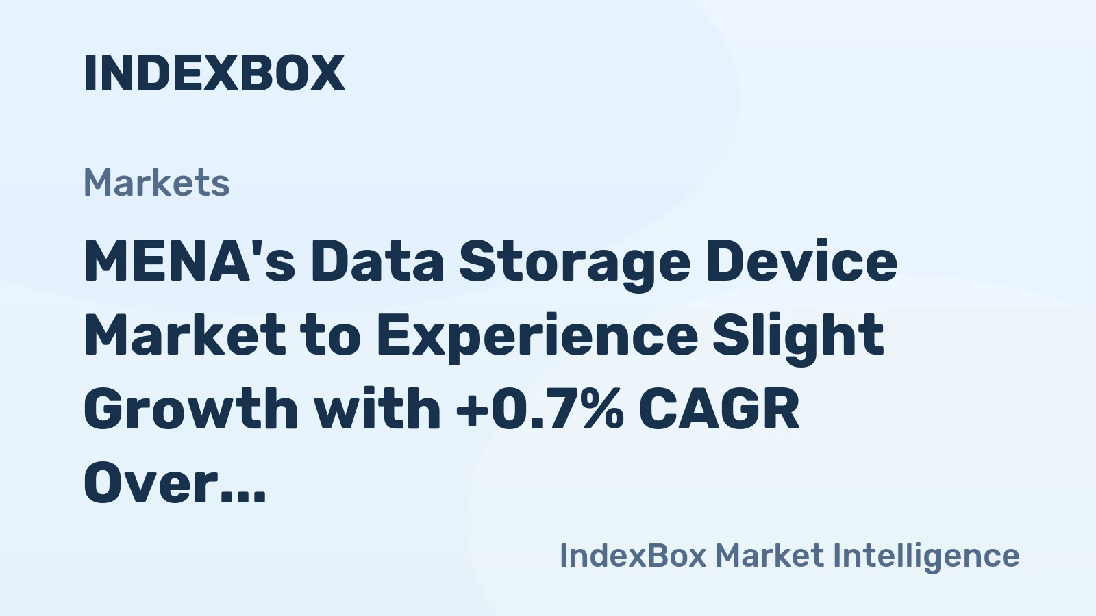 MENA's Data Storage Device Market to Experience Slight Growth with +0.7% CAGR Over Next Decade