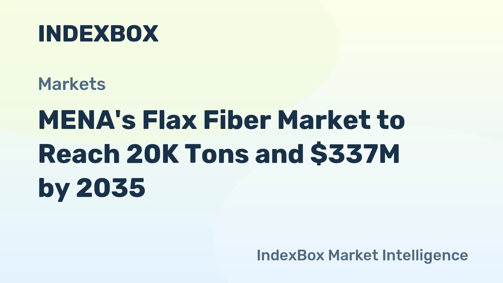 MENA's Flax Fiber Market to Reach 20K Tons and $337M by 2035