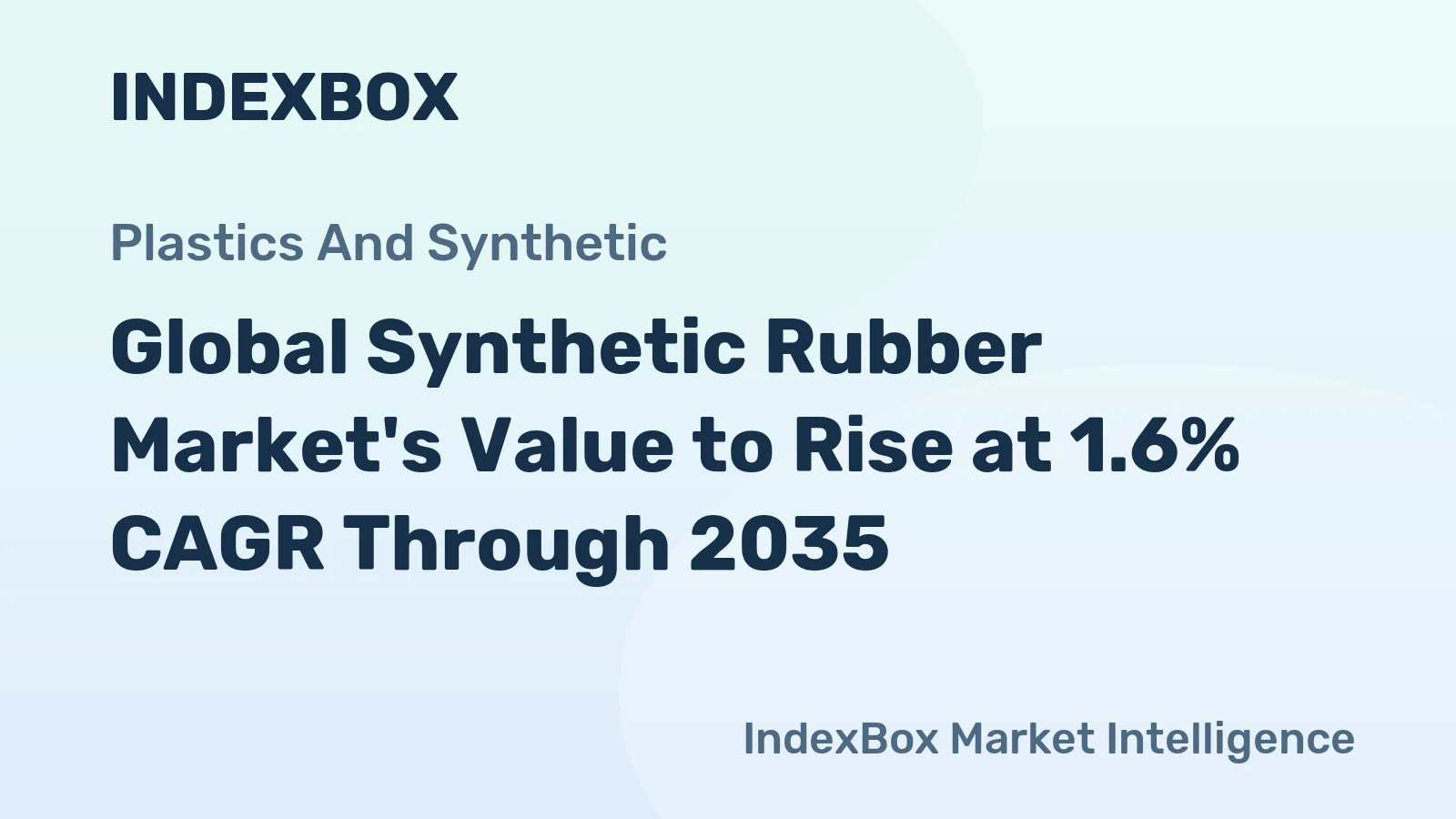 Global Synthetic Rubber Market's Value to Rise at 1.6% CAGR Through 2035