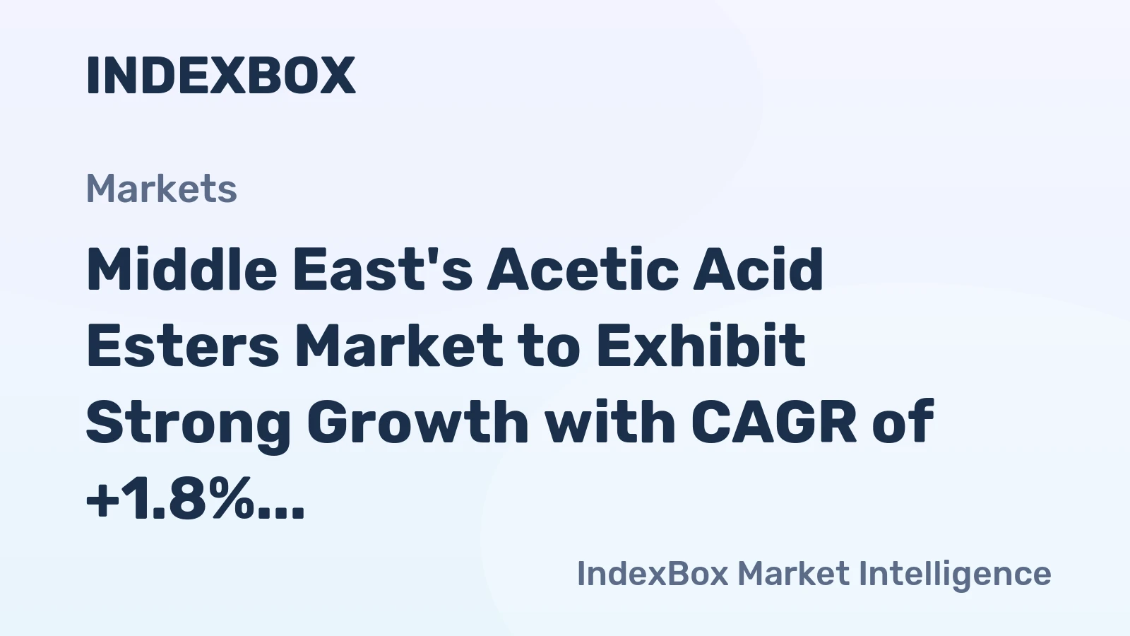 Middle East's Acetic Acid Esters Market to Exhibit Strong Growth with CAGR of +1.8% from 2024 to 2035