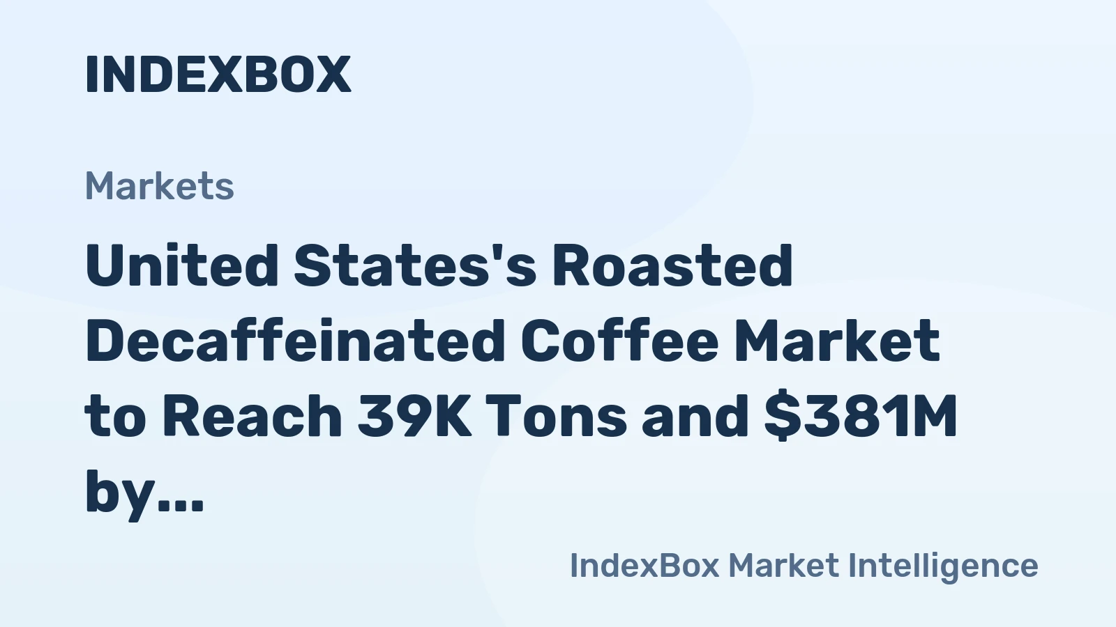 United States's Roasted Decaffeinated Coffee Market to Reach 39K Tons and $381M by 2035