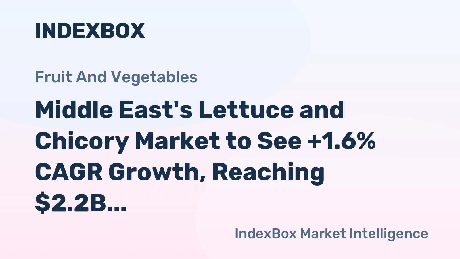 Middle East's Lettuce and Chicory Market to See +1.6% CAGR Growth, Reaching $2.2B by 2035