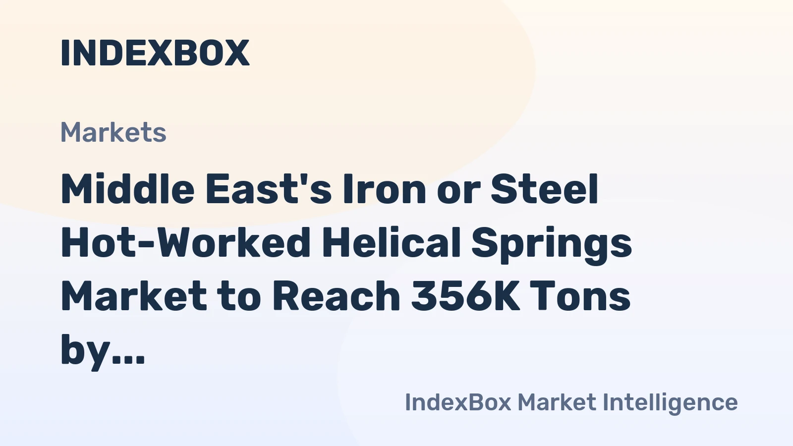 Middle East's Iron or Steel Hot-Worked Helical Springs Market to Reach 356K Tons by 2035, Valued at $1.1B