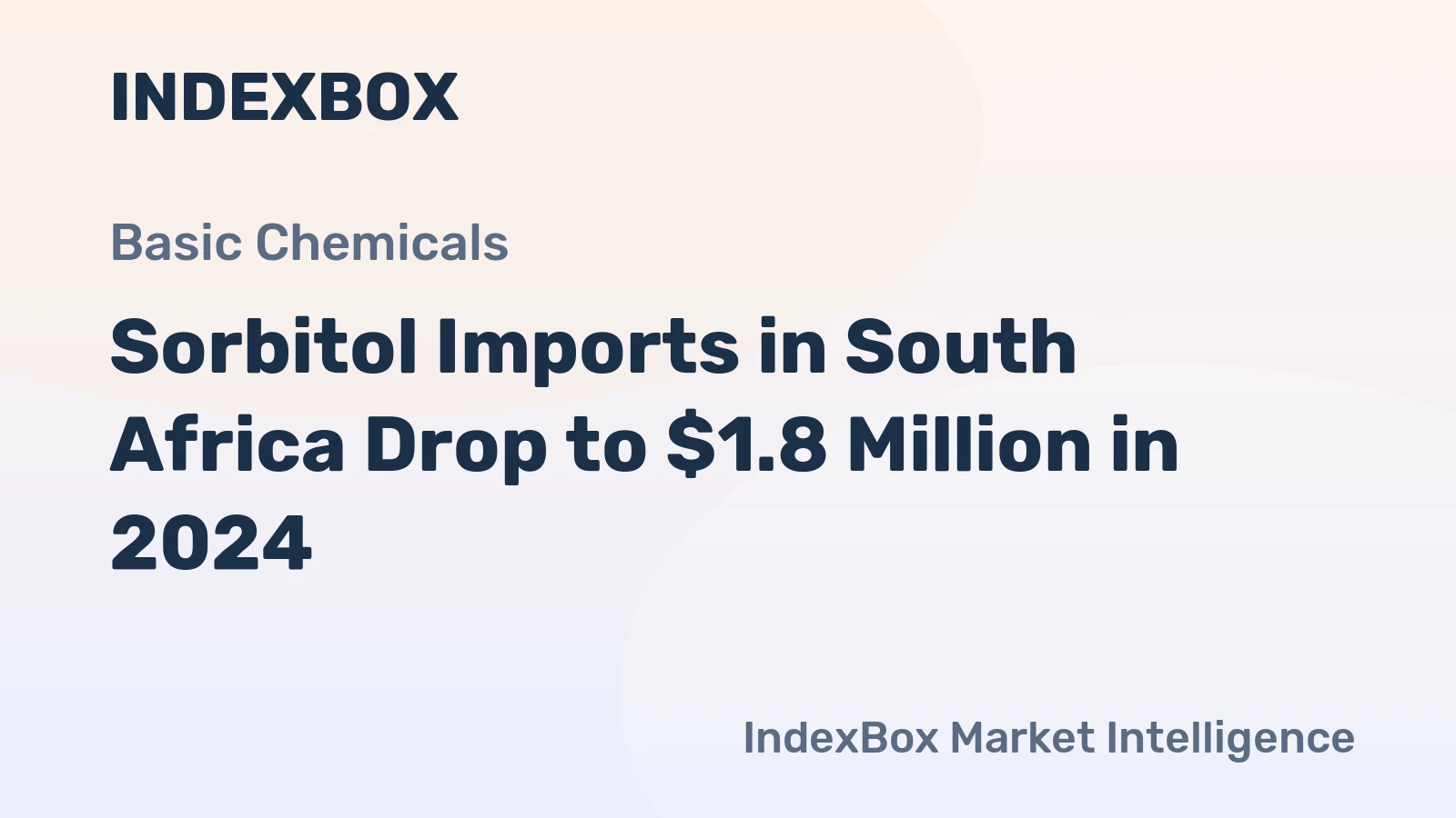 Sorbitol Imports in South Africa Drop to $1.8 Million in 2024