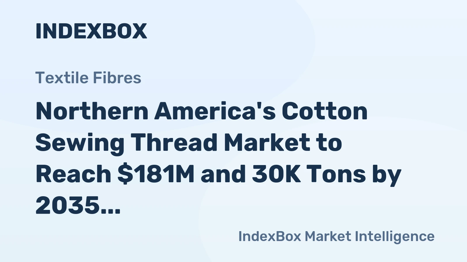 Northern America's Cotton Sewing Thread Market to Reach $181M and 30K Tons by 2035