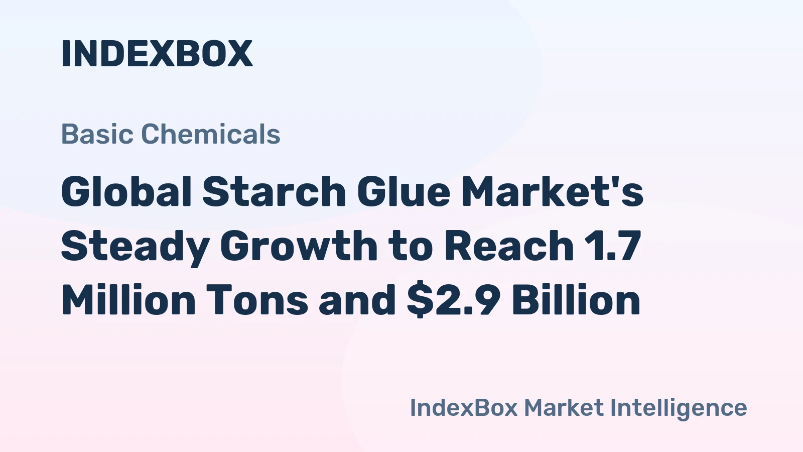 Global Starch Glue Market's Steady Growth to Reach 1.7 Million Tons and $2.9 Billion