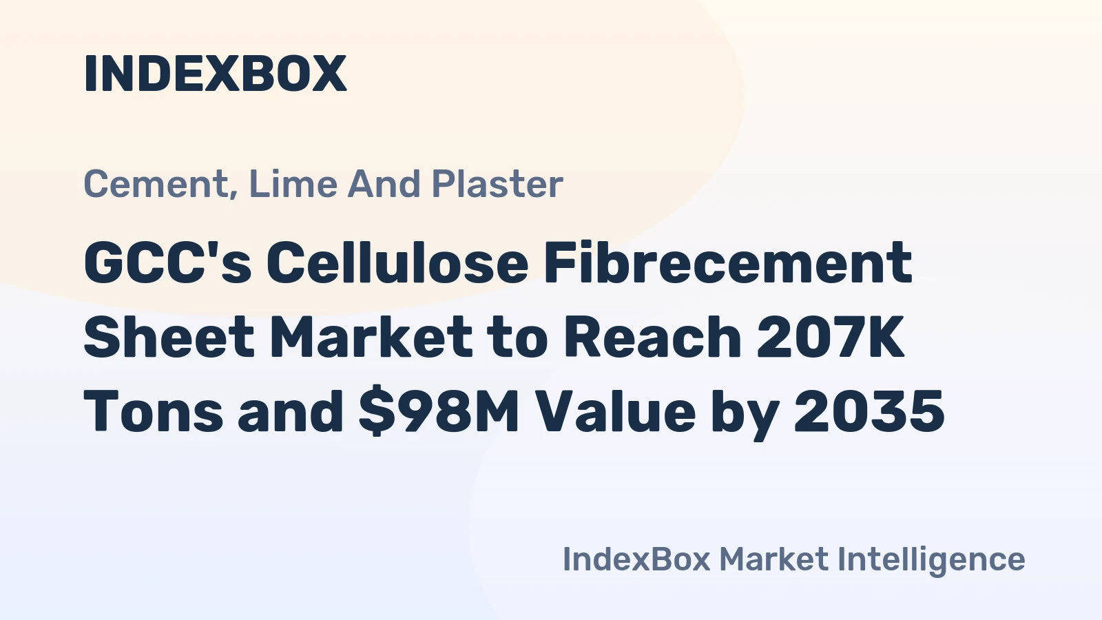 GCC's Cellulose Fibrecement Sheet Market to Reach 207K Tons and $98M Value by 2035