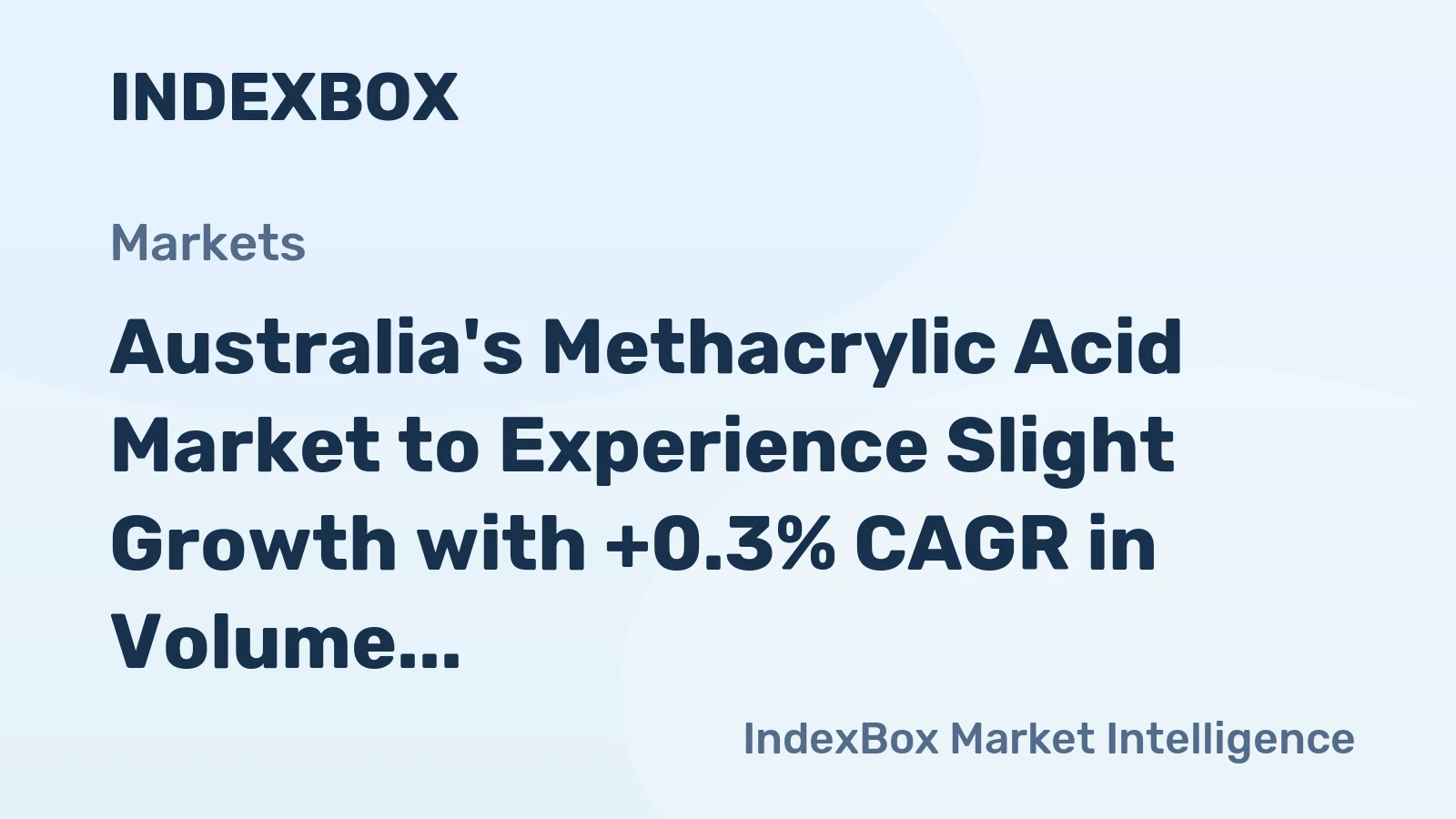 Australia's Methacrylic Acid Market to Experience Slight Growth with +0.3% CAGR in Volume and +1.8% CAGR in Value by 2035