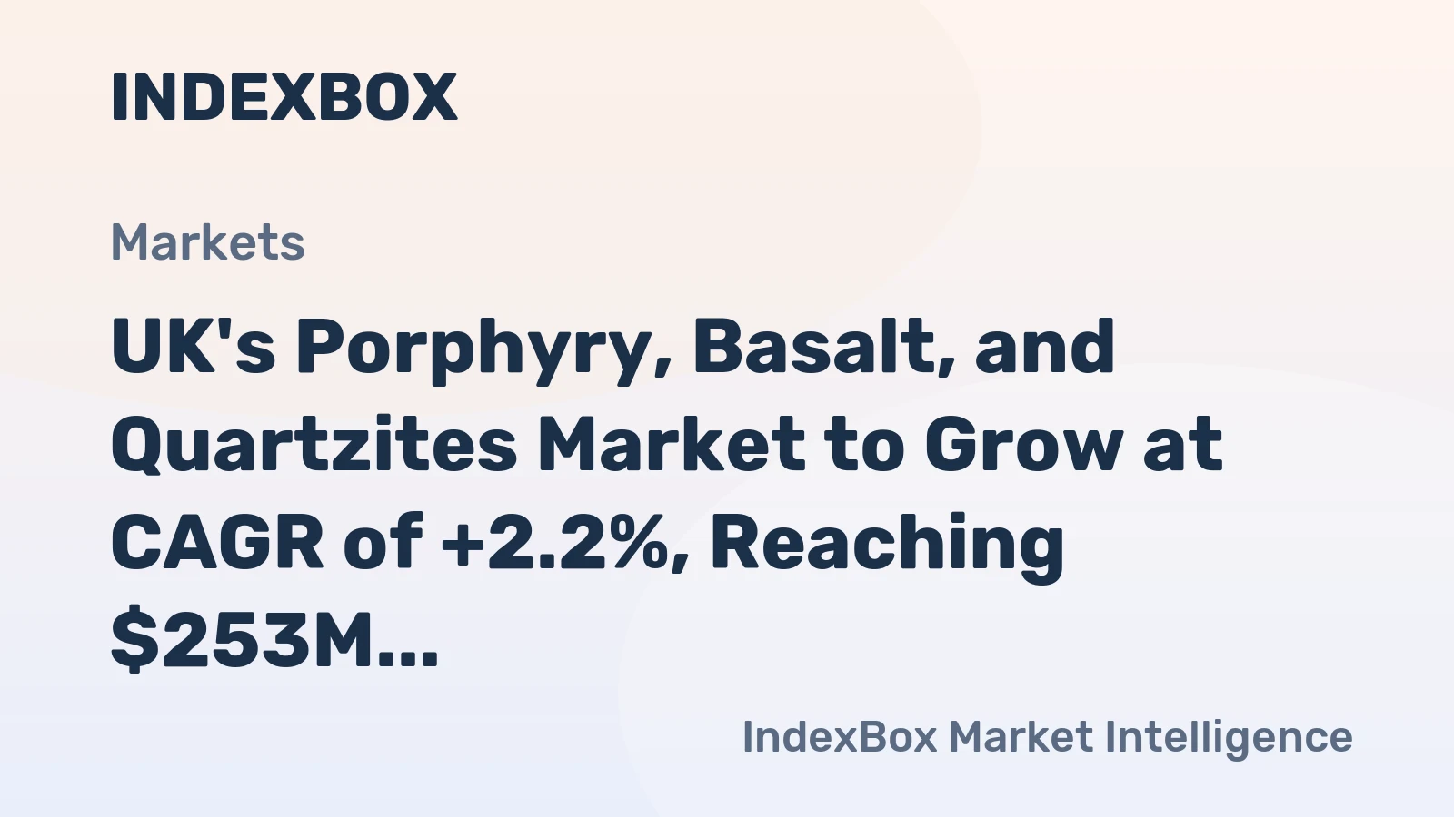 UK's Porphyry, Basalt, and Quartzites Market to Grow at CAGR of +2.2%, Reaching $253M by 2035