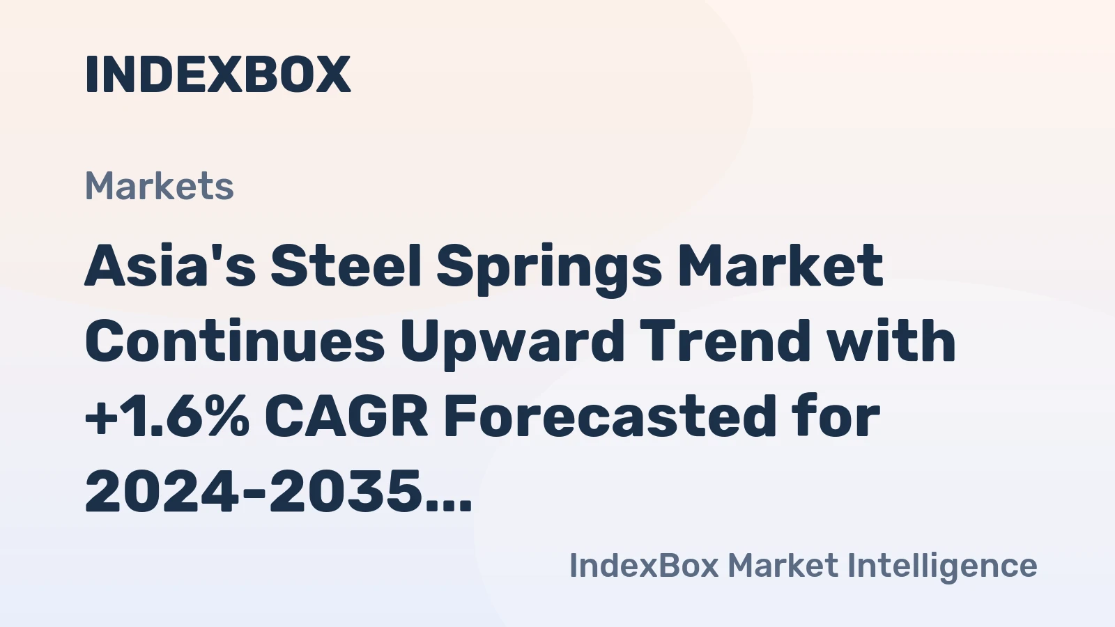 Asia's Steel Springs Market Continues Upward Trend with +1.6% CAGR Forecasted for 2024-2035