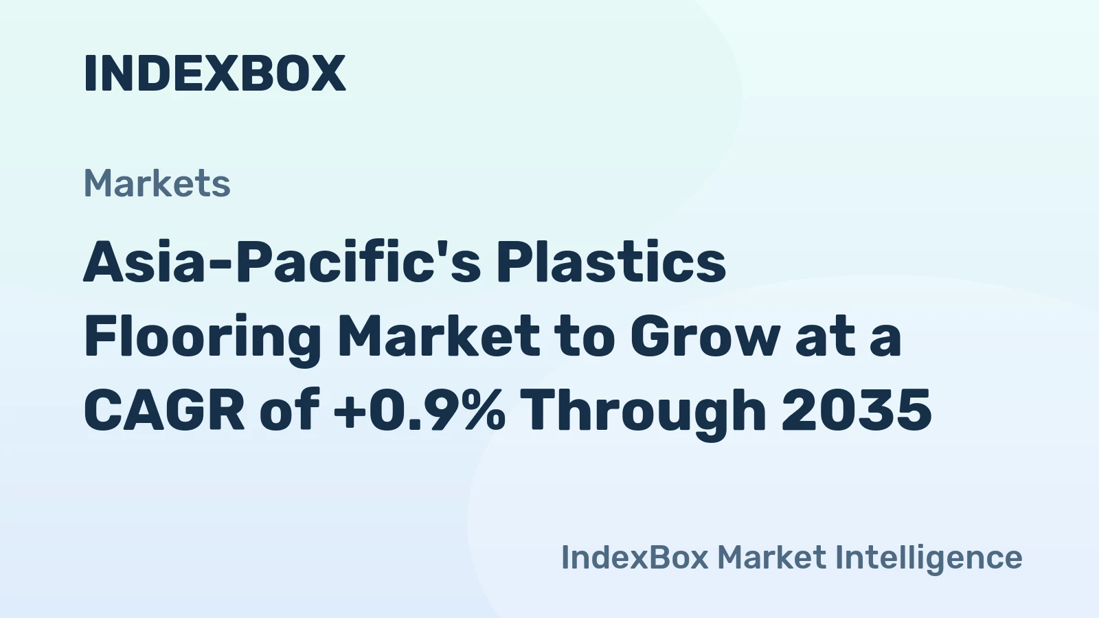Asia-Pacific's Plastics Flooring Market to Grow at a CAGR of +0.9% Through 2035