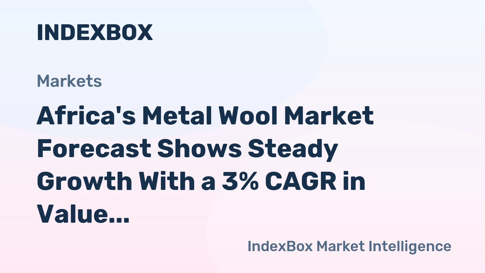 Africa's Metal Wool Market Forecast Shows Steady Growth With a 3% CAGR in Value