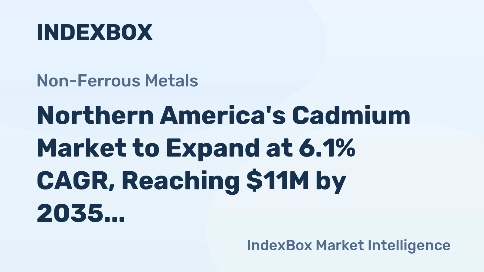 Northern America's Cadmium Market to Expand at 6.1% CAGR, Reaching $11M by 2035