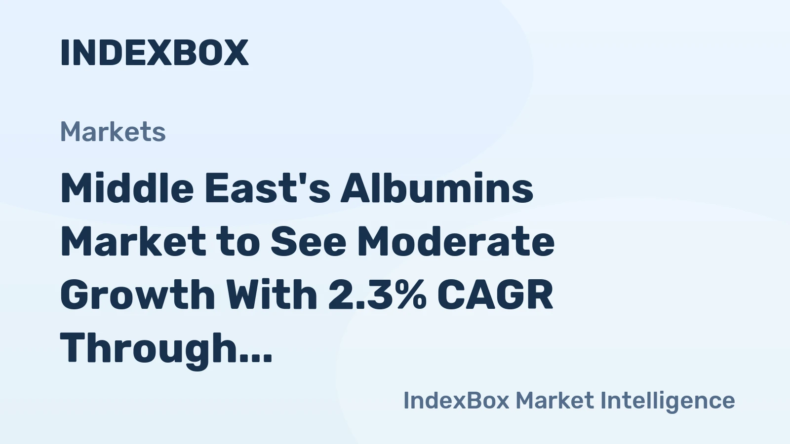 Middle East's Albumins Market to See Moderate Growth With 2.3% CAGR Through 2035