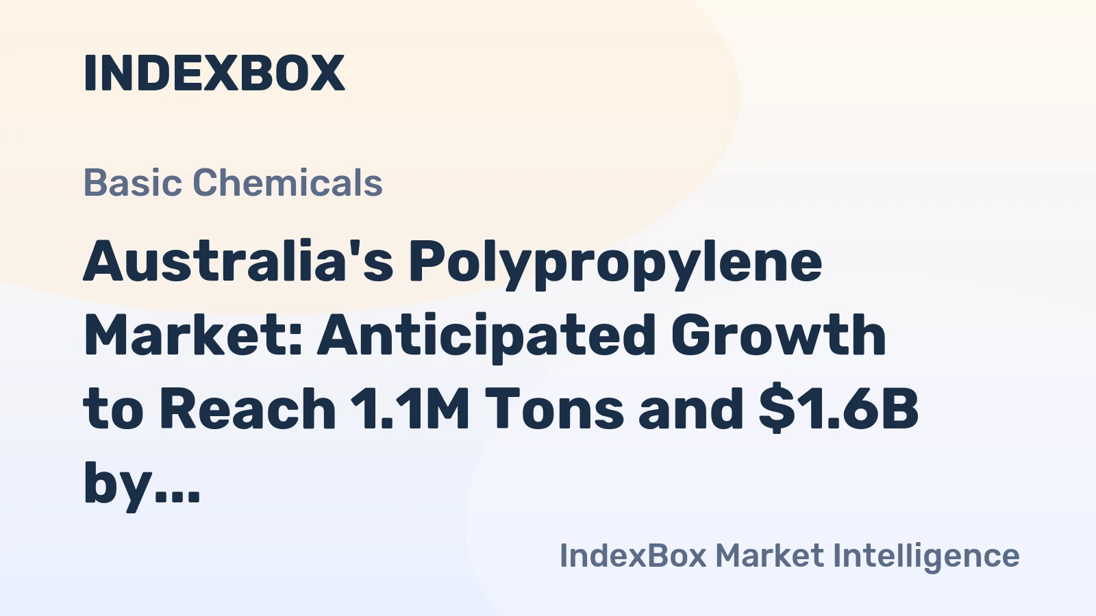 Australia's Polypropylene Market: Anticipated Growth to Reach 1.1M Tons and $1.6B by 2035