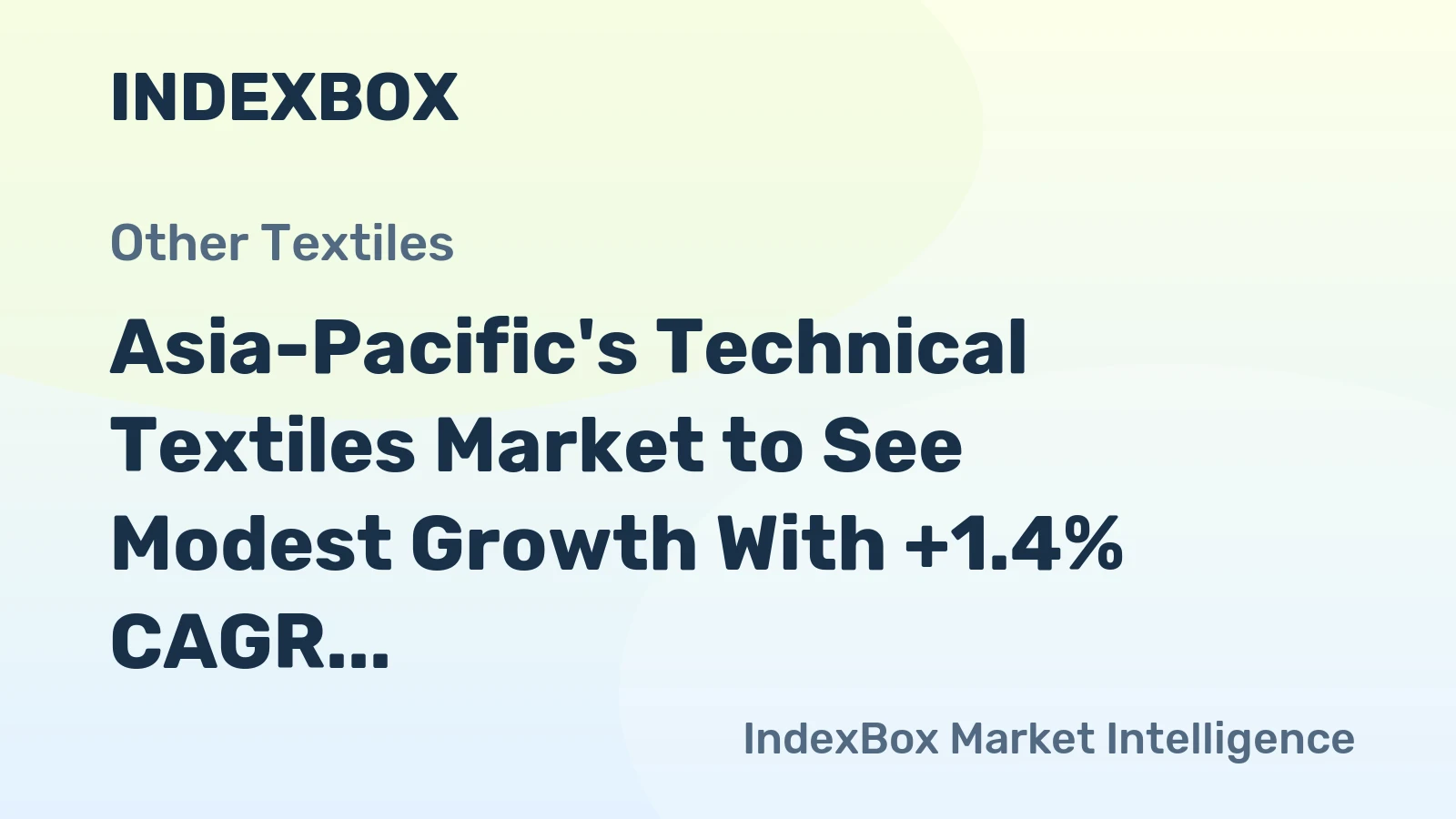 Asia-Pacific's Technical Textiles Market to See Modest Growth With +1.4% CAGR Through 2035